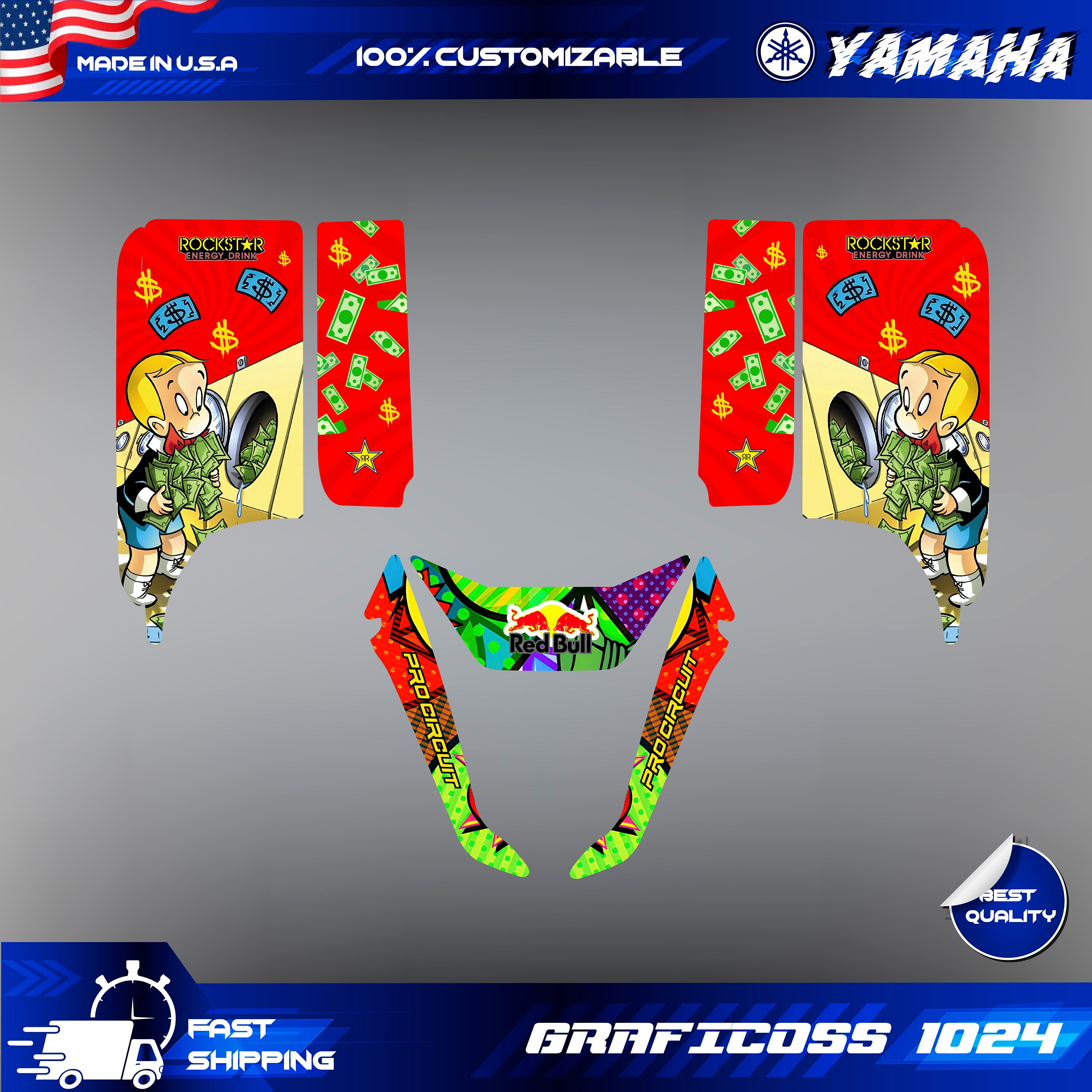 Yamaha Blaster YFS 200 ATV Quad Graphics Full Kit ATV Quad - Etsy