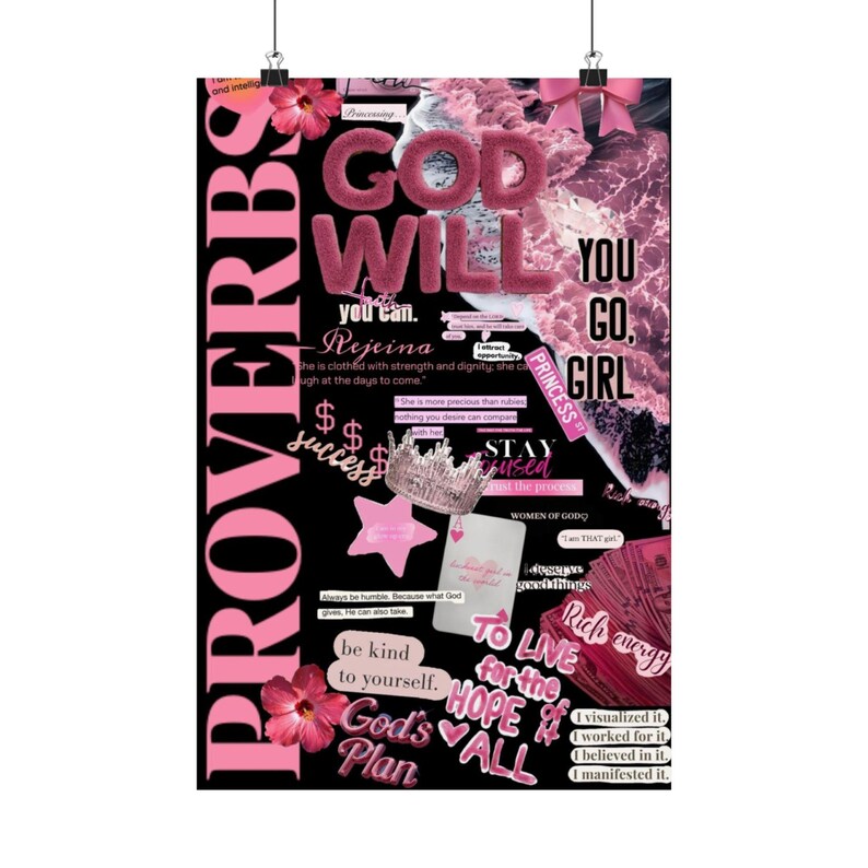 Proverbs God Will Collage Poster | Inspirational Matte Vertical Poster ...