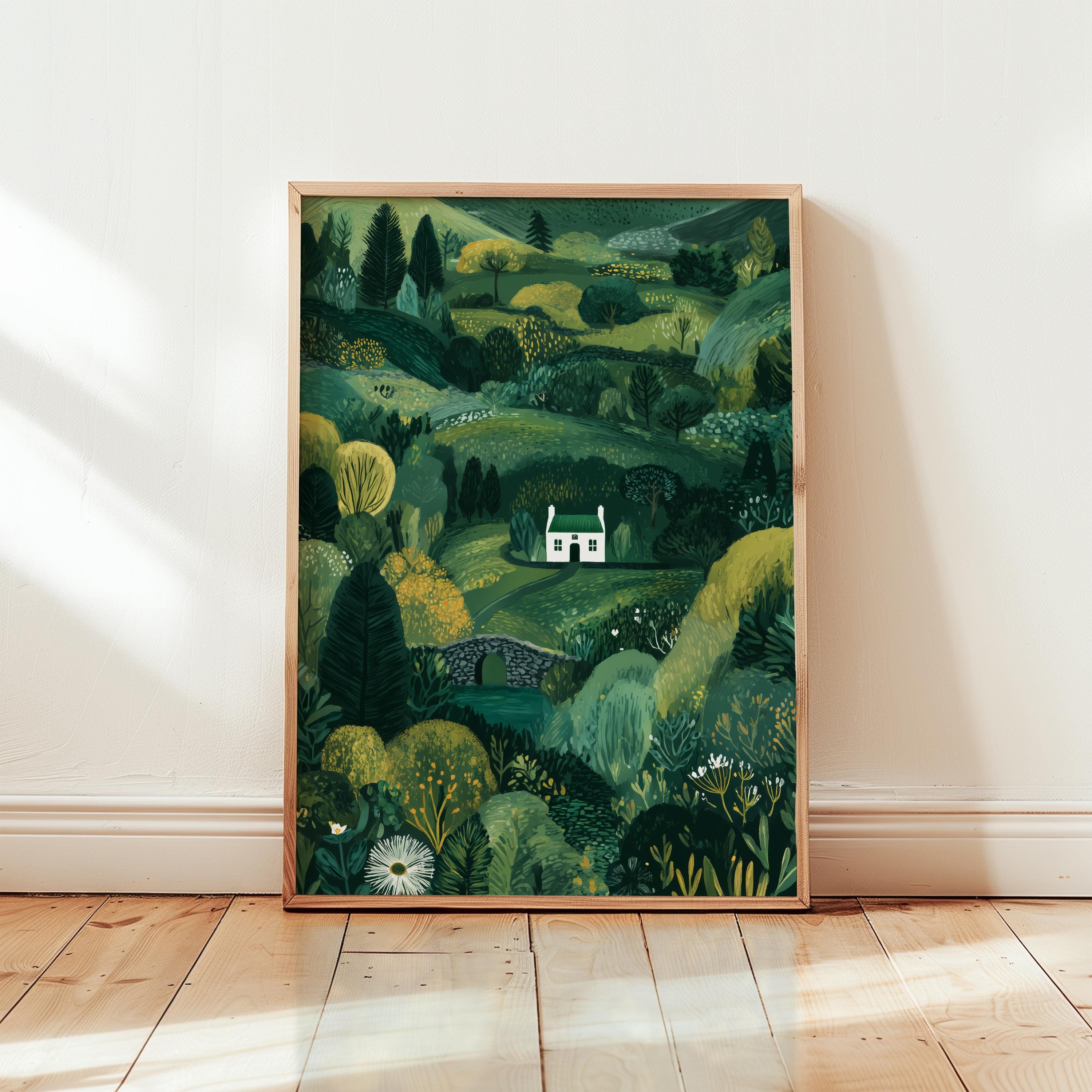 St Patrick's Day Printable Art, Rustic Irish Cottage Landscape, Cozy ...