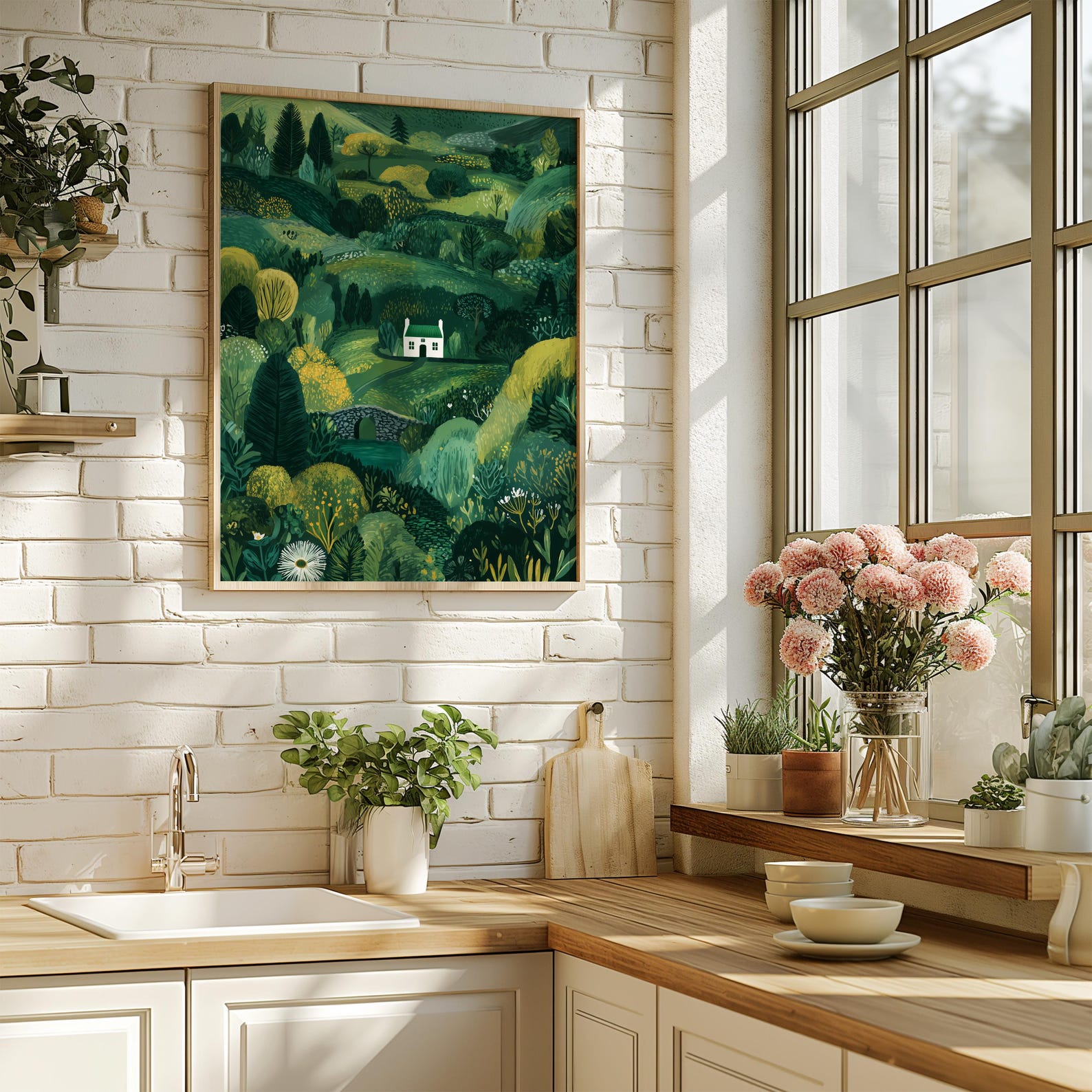 St Patrick's Day Printable Art, Rustic Irish Cottage Landscape, Cozy ...