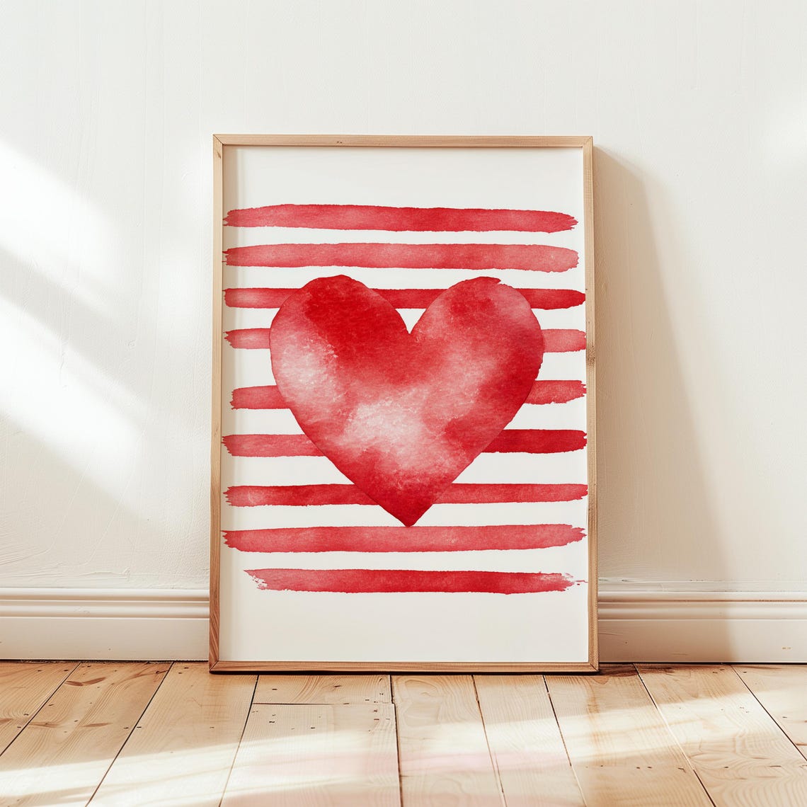 Red Heart Printable Wall Art Digital Download - Etsy