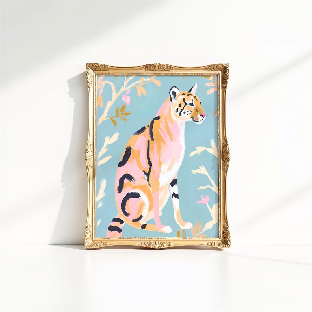 Cheetah Print Digital Wall Art, Boho Jungle Nursery Art, Pastel Animal ...