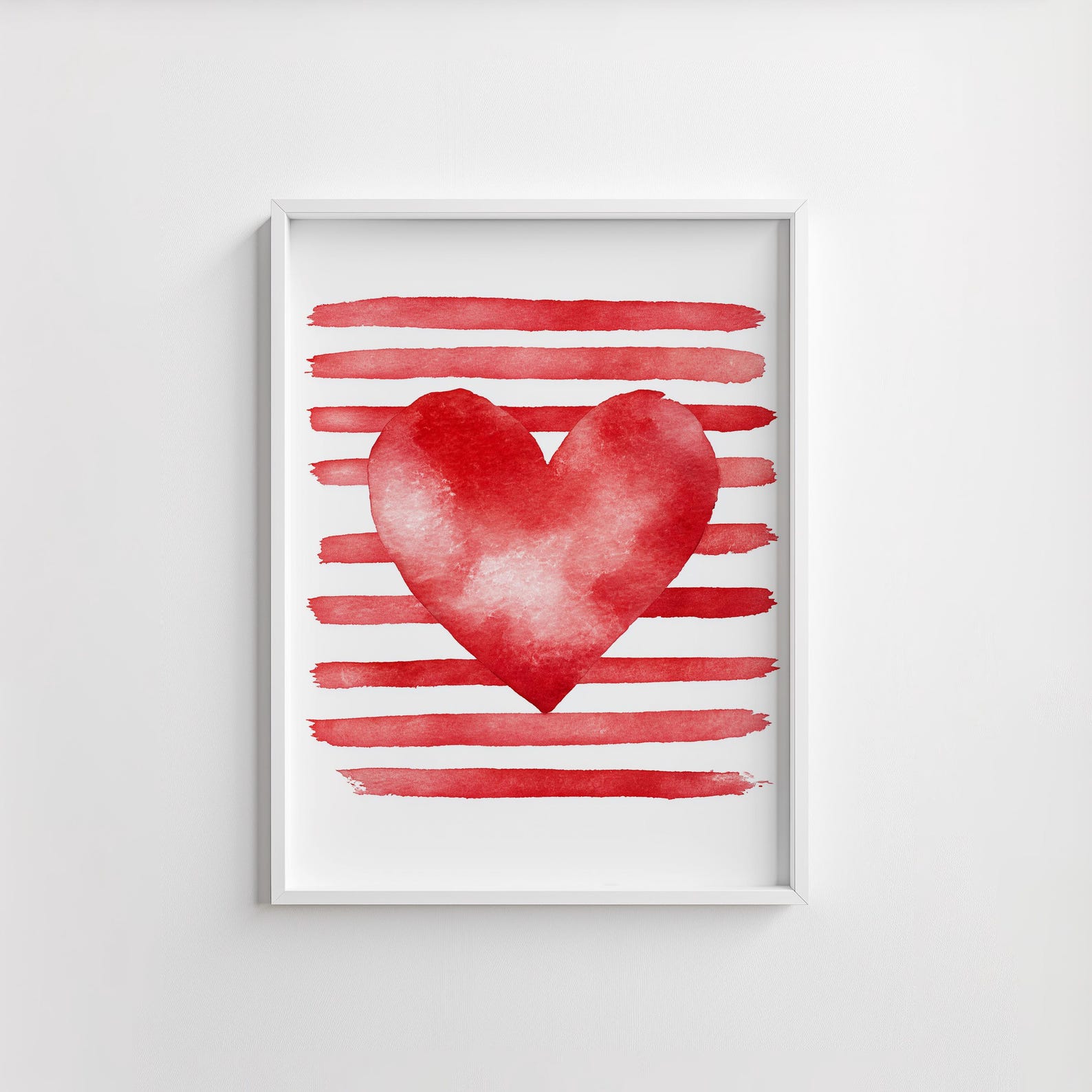 Red Heart Printable Wall Art Digital Download - Etsy