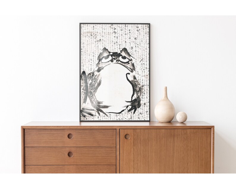 Japanese Art Frog Printable, Sad Frog Poster Digital Download, Funny ...