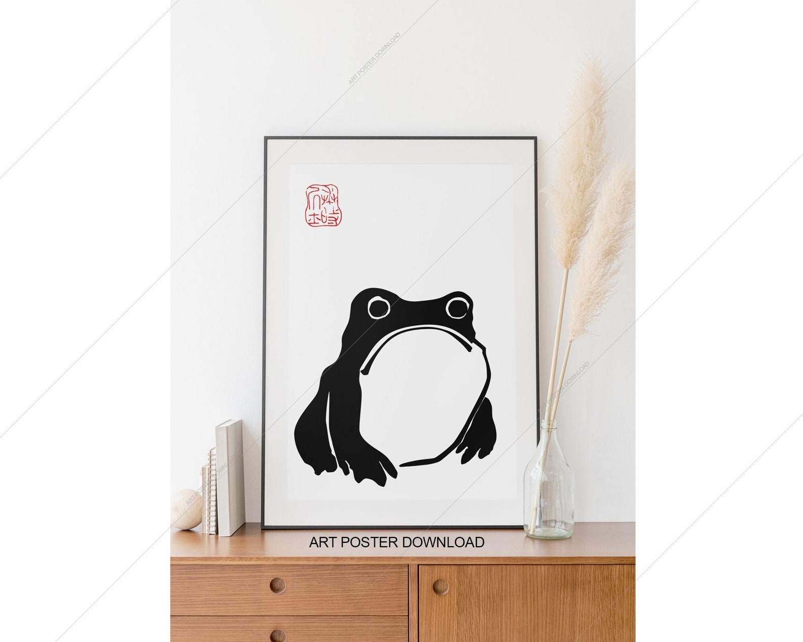 Japanese Frog Print, Matsumoto Shoji Art Printable, Funny Frog Poster ...