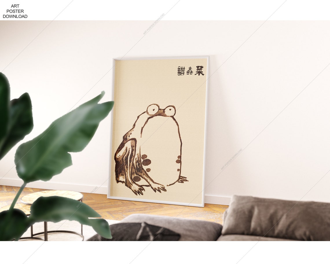 Japanese Frog Art Print, Ito Jakuchu Frog Printable, Sad Frog Poster ...