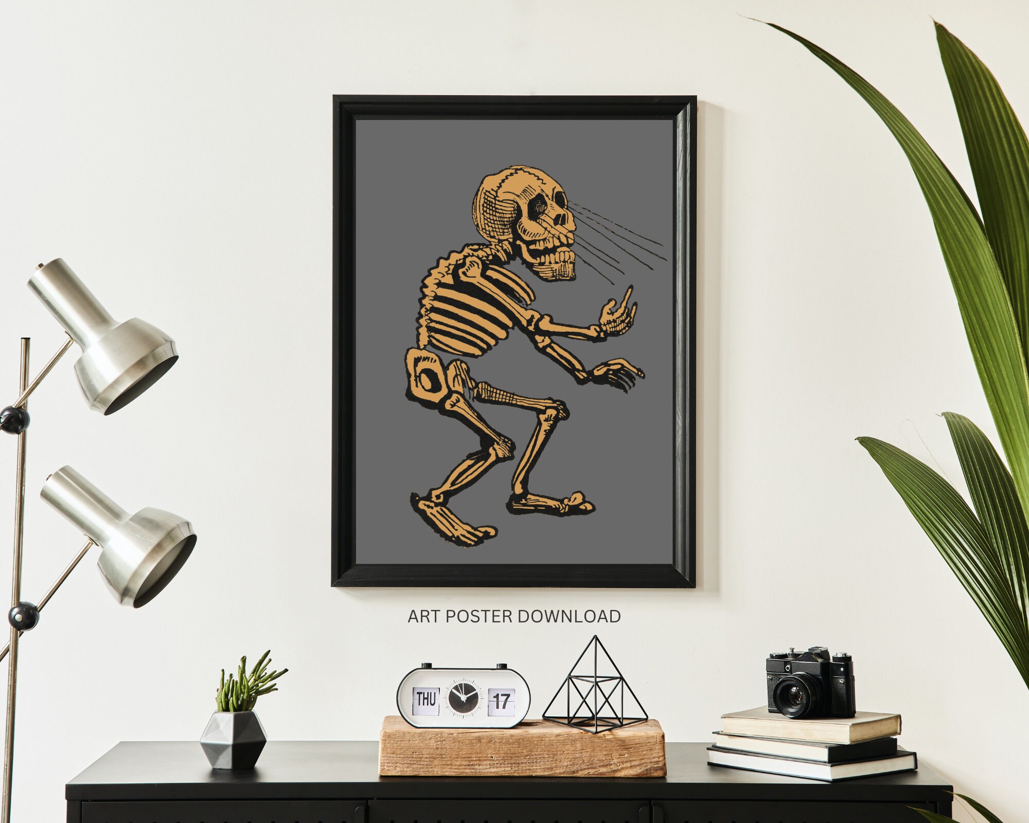 Skeleton Portrait Gallery Set of 3 Prints Funny Skull Poster Printable ...