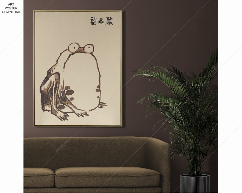 Japanese Frog Art Print, Ito Jakuchu Frog Printable, Sad Frog Poster Digital Download, Funny ...