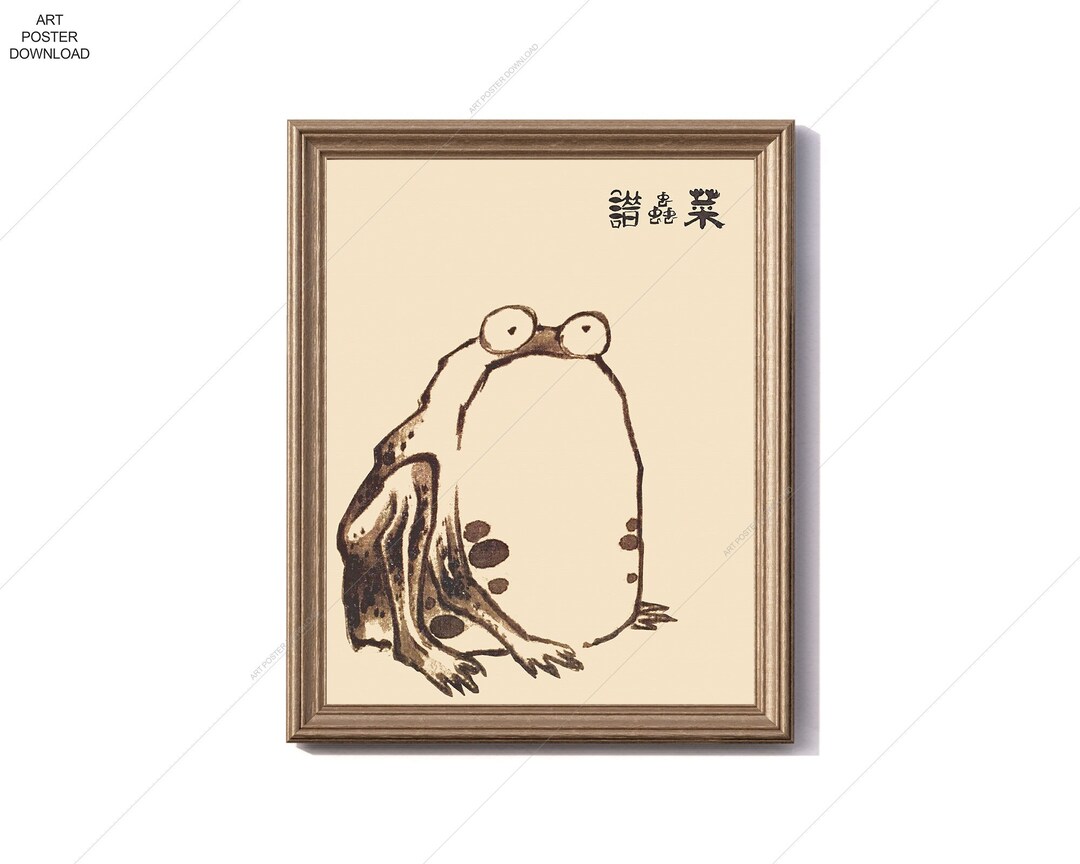 Japanese Frog Art Print, Ito Jakuchu Frog Printable, Sad Frog Poster ...