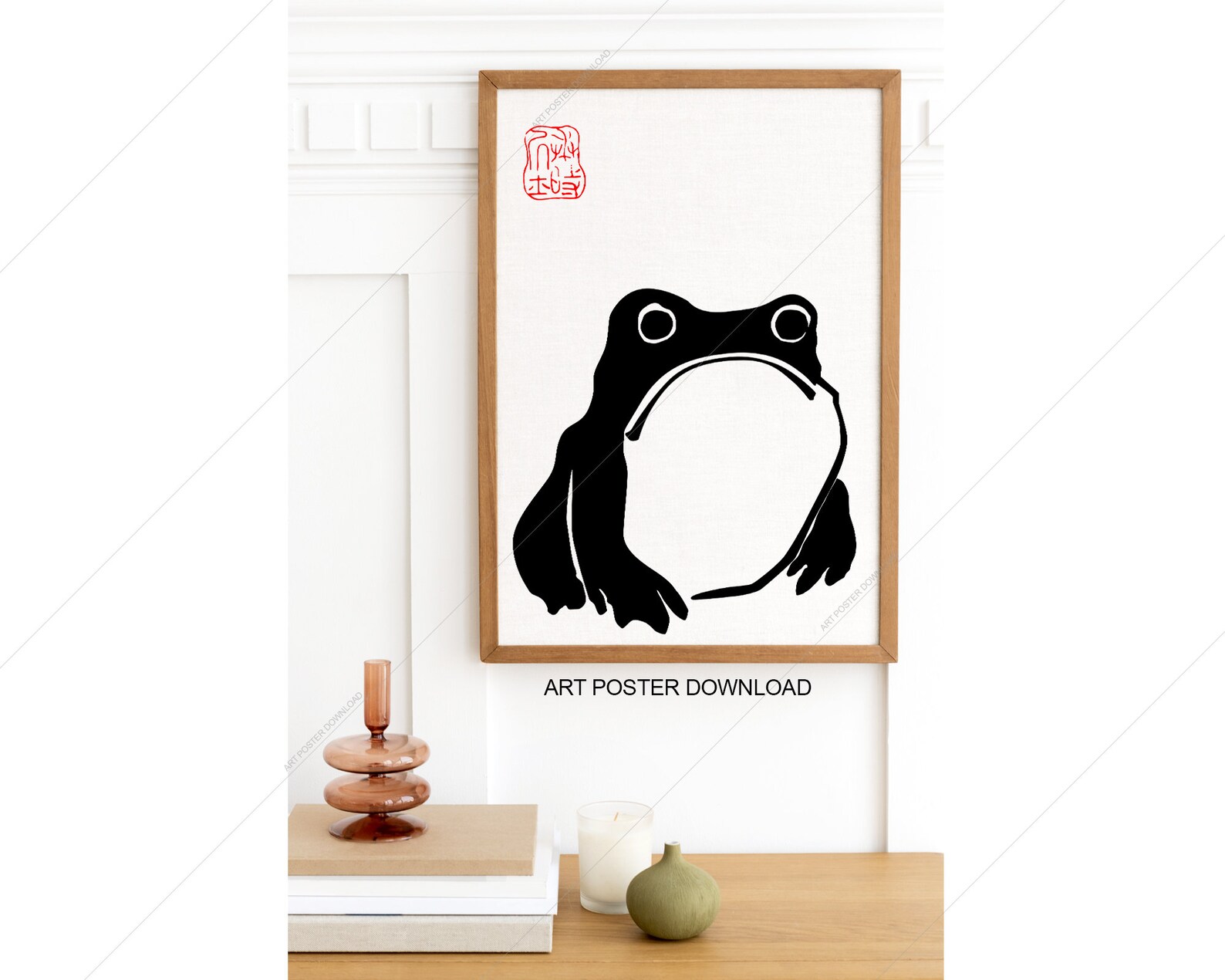 Japanese Frog Print, Matsumoto Shoji Art Printable, Funny Frog Poster ...