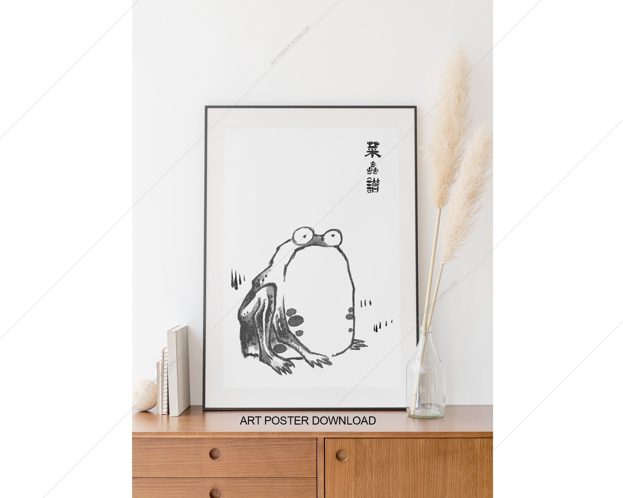 Japanese Frog Art Print, Ito Jakuchu Frog Printable, Sad Frog Poster ...