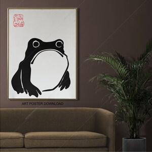 Japanese Frog Print, Matsumoto Shoji Art Printable, Funny Frog Poster ...