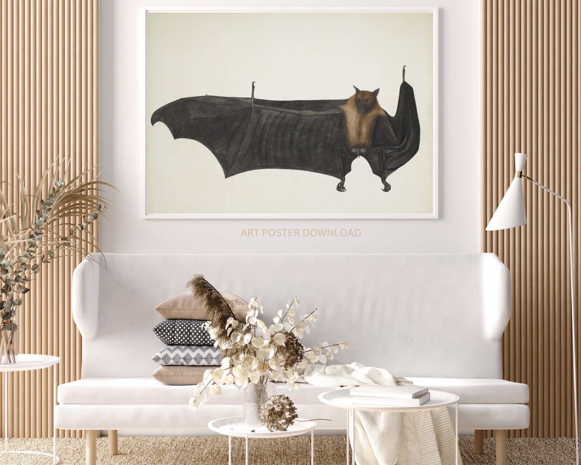 Bat PRINTABLE Vintage Bats Wall Art, Spooky Vampire Painting Print Dark ...