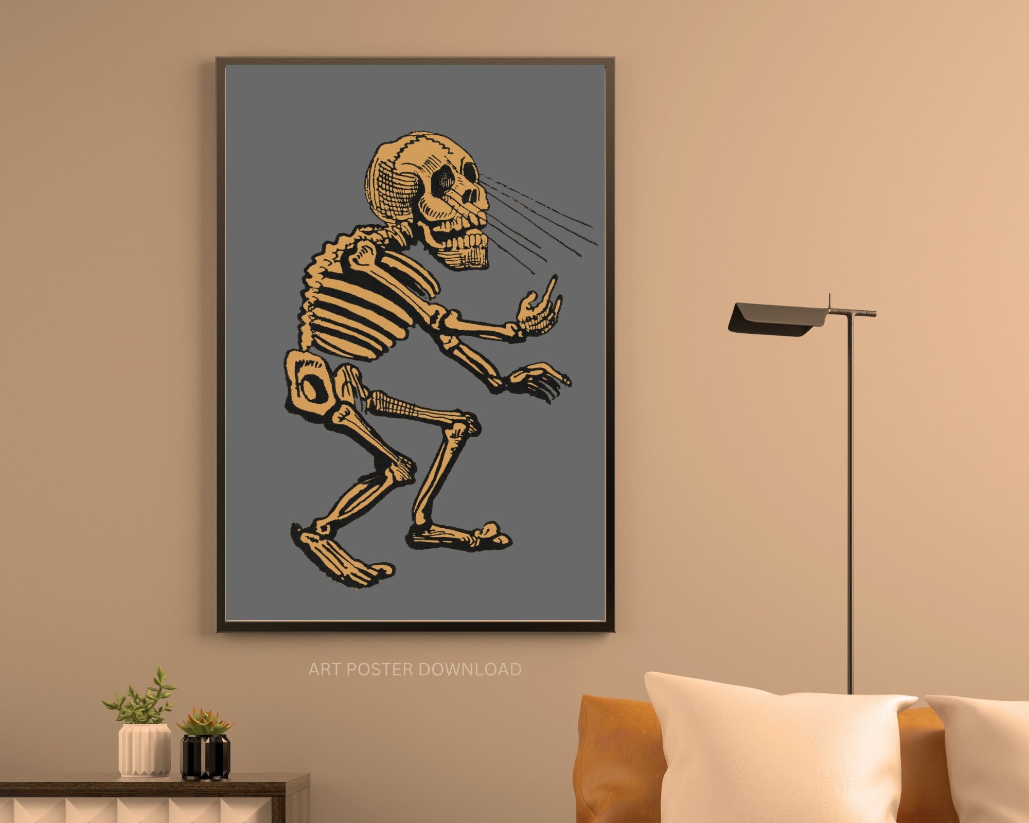 Skeleton Portrait Gallery Set of 3 Prints Funny Skull Poster Printable ...