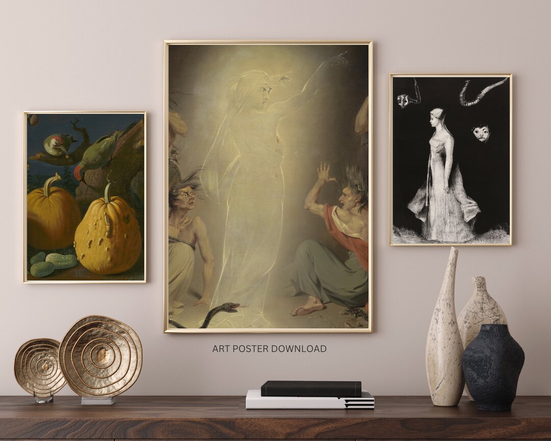 Spooky Ghost Gallery Wall Art Set of 3 Horror Haunting Printable ...