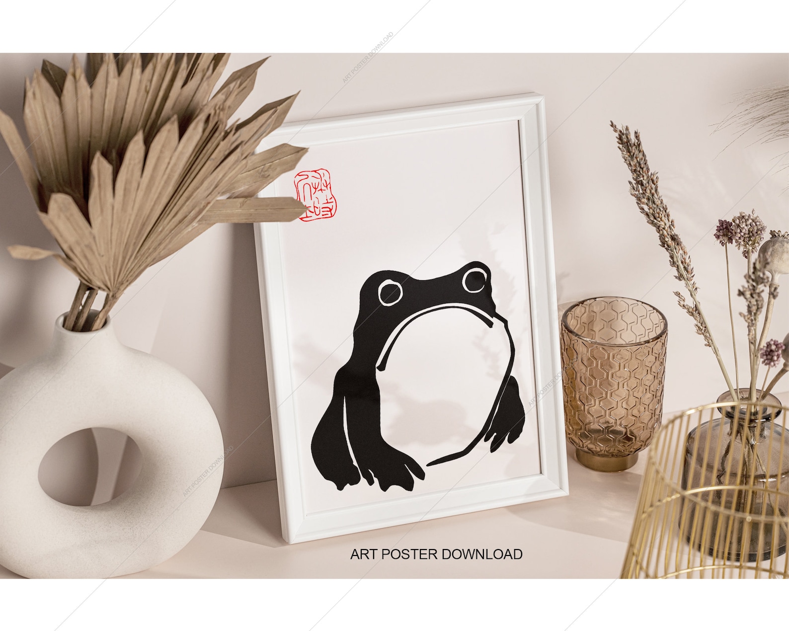 Japanese Frog Print, Matsumoto Shoji Art Printable, Funny Frog Poster ...