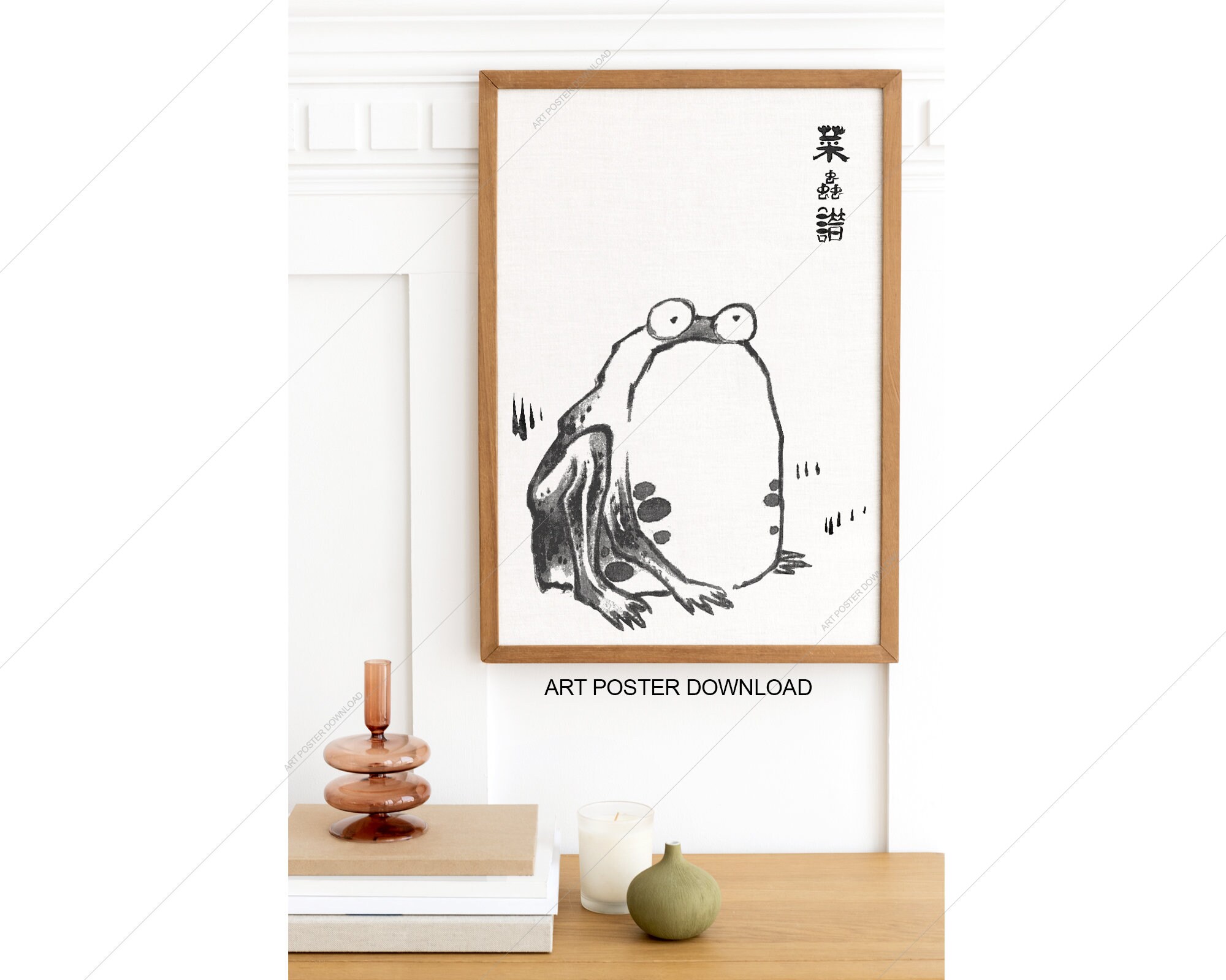 Japanese Frog Art Print, Ito Jakuchu Frog Printable, Sad Frog Poster ...
