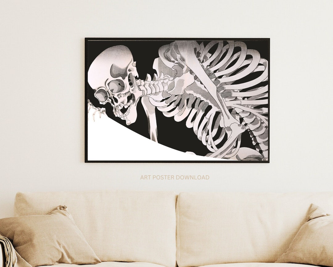 Japanese Skeleton Samsun TV Frame Art by Utagawa Takiyasha , Japanese ...
