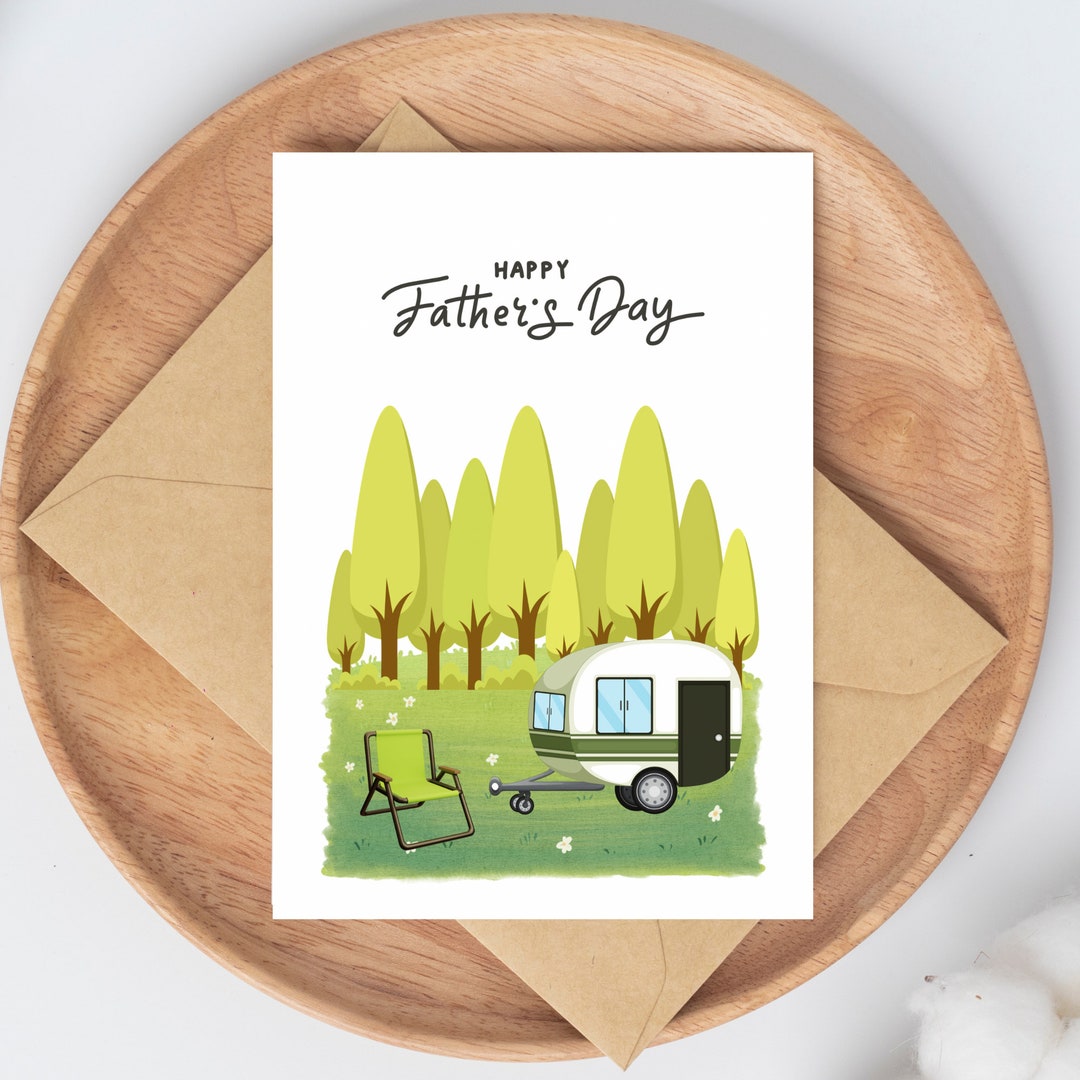 Caravan Themed Fathers Day Card Camping Fathers Day Cards Happy Fathers ...