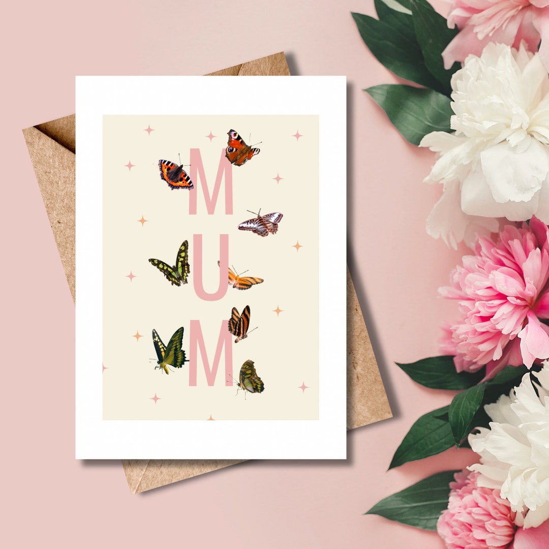 Mum Butterfly Cards for Mothers Pretty Birthday Cards for Mums Mum ...