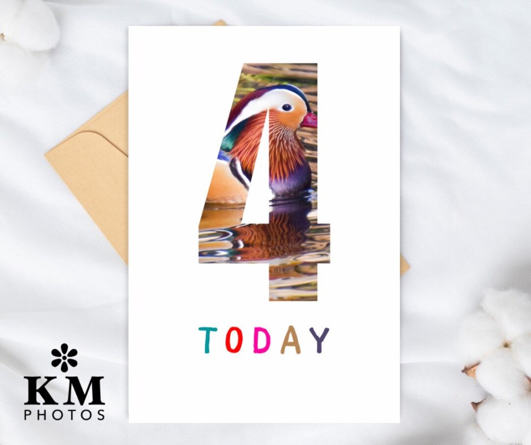 4th Birthday Card Four Today Boy Girl Happy 4th Birthday - Etsy
