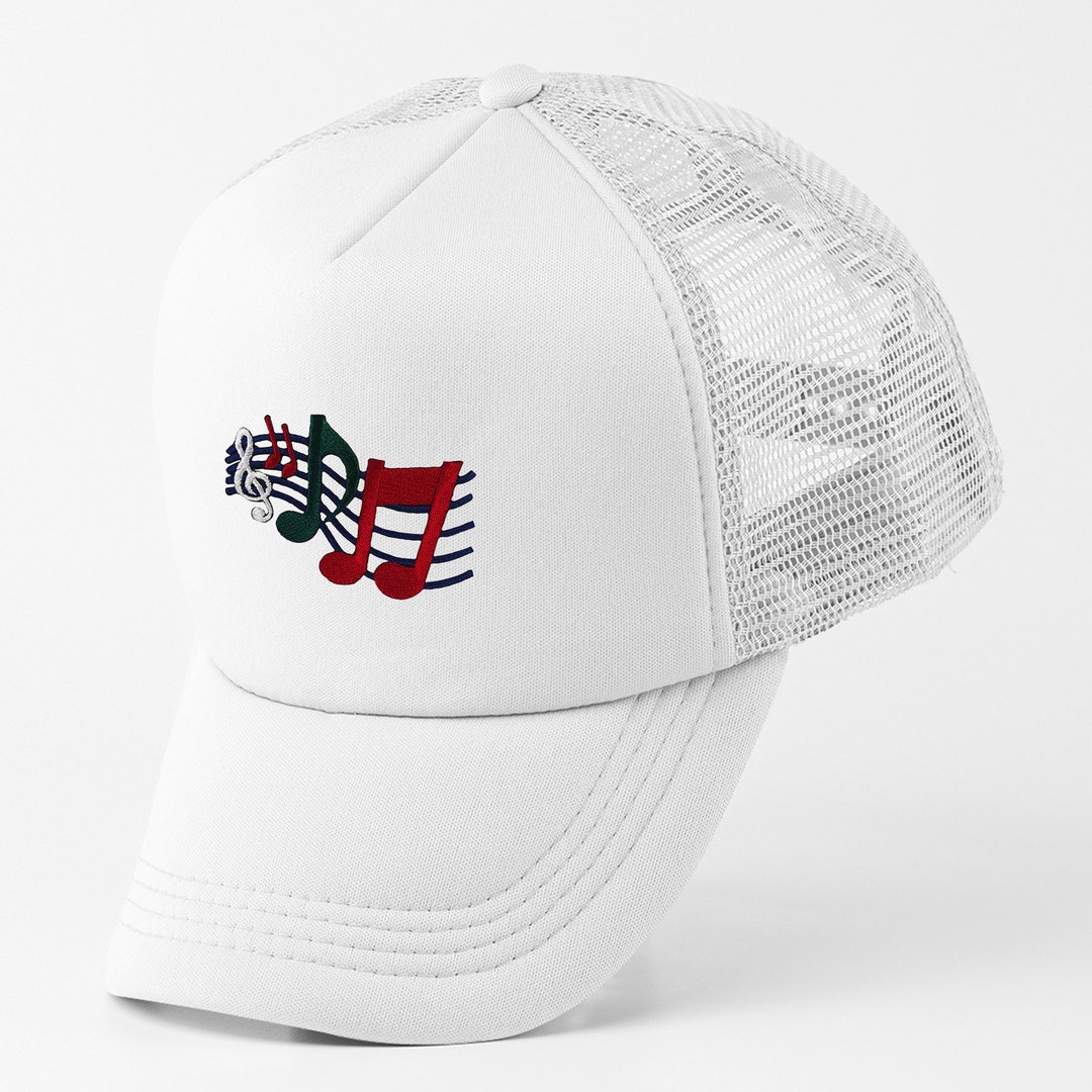 Musical Notes Embroidered Trucker Cap, Summer Essentials, Beach Trucker ...