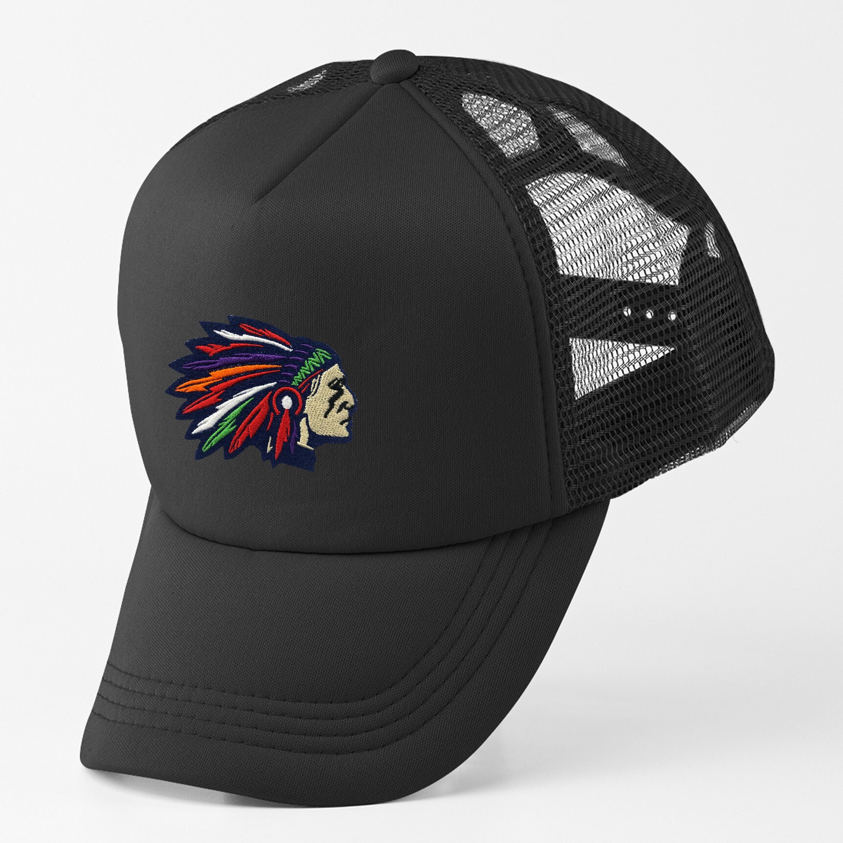 Indian Chief Embroidered Trucker Cap Summer Essentials Beach - Etsy