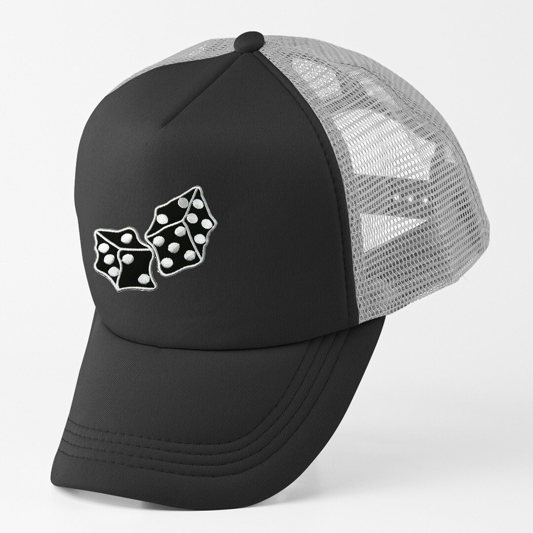 Two Dices Embroidered Trucker Cap, Summer Essentials, Beach Trucker Hat ...