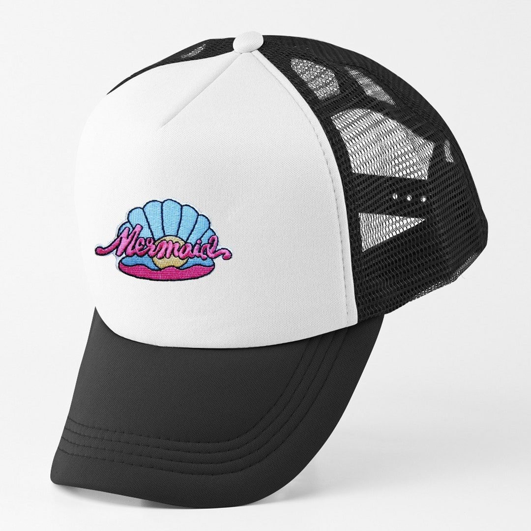 Mermaid Seashell Embroidered Trucker Cap, Summer Essentials, Beach ...