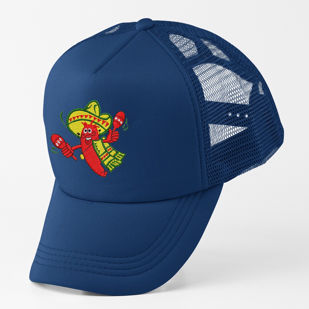 Mexican Chilli Singer Mariachi Embroidered Trucker Cap, Summer ...