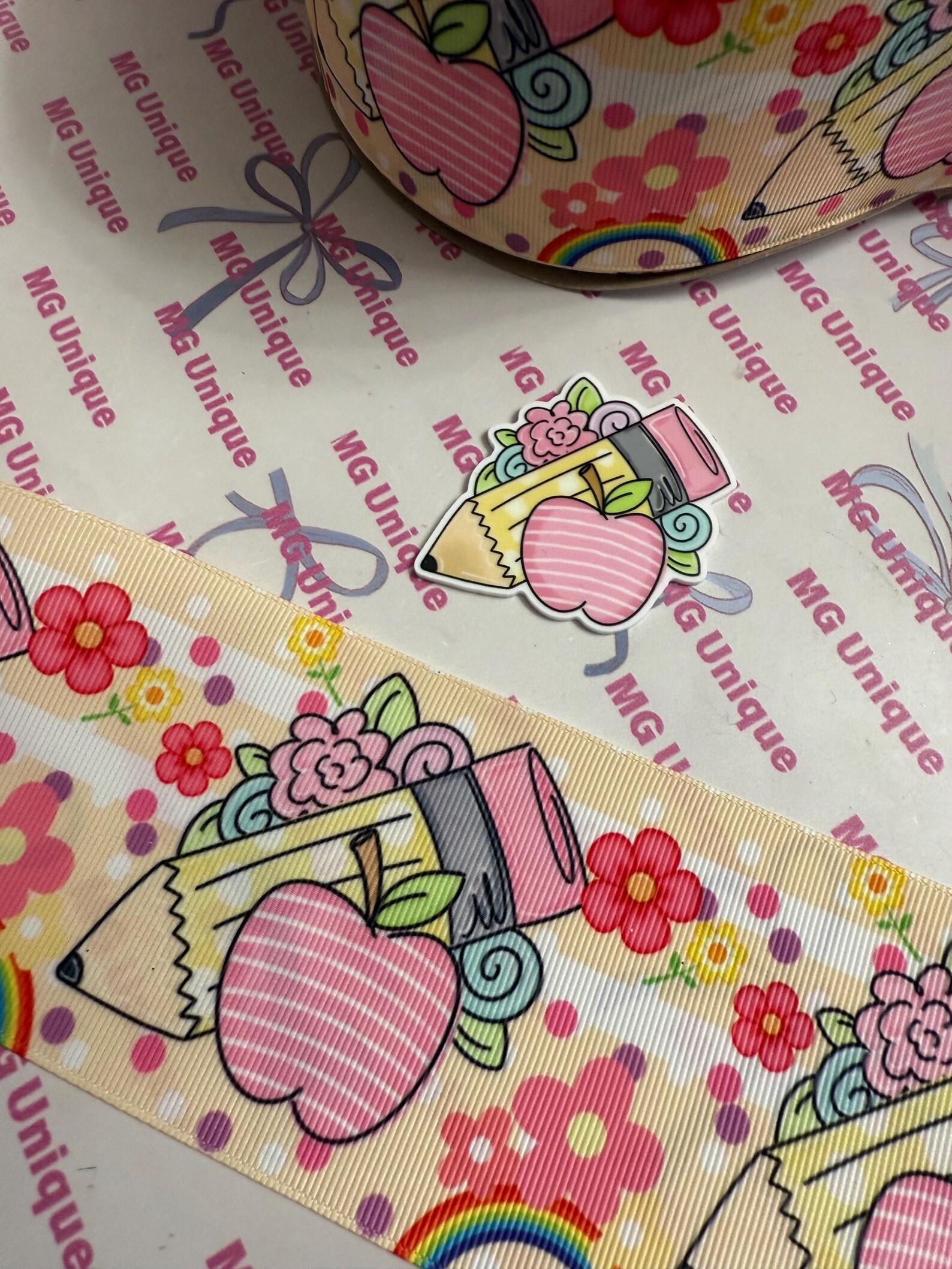 3” Character Ribbon With Resin - Etsy
