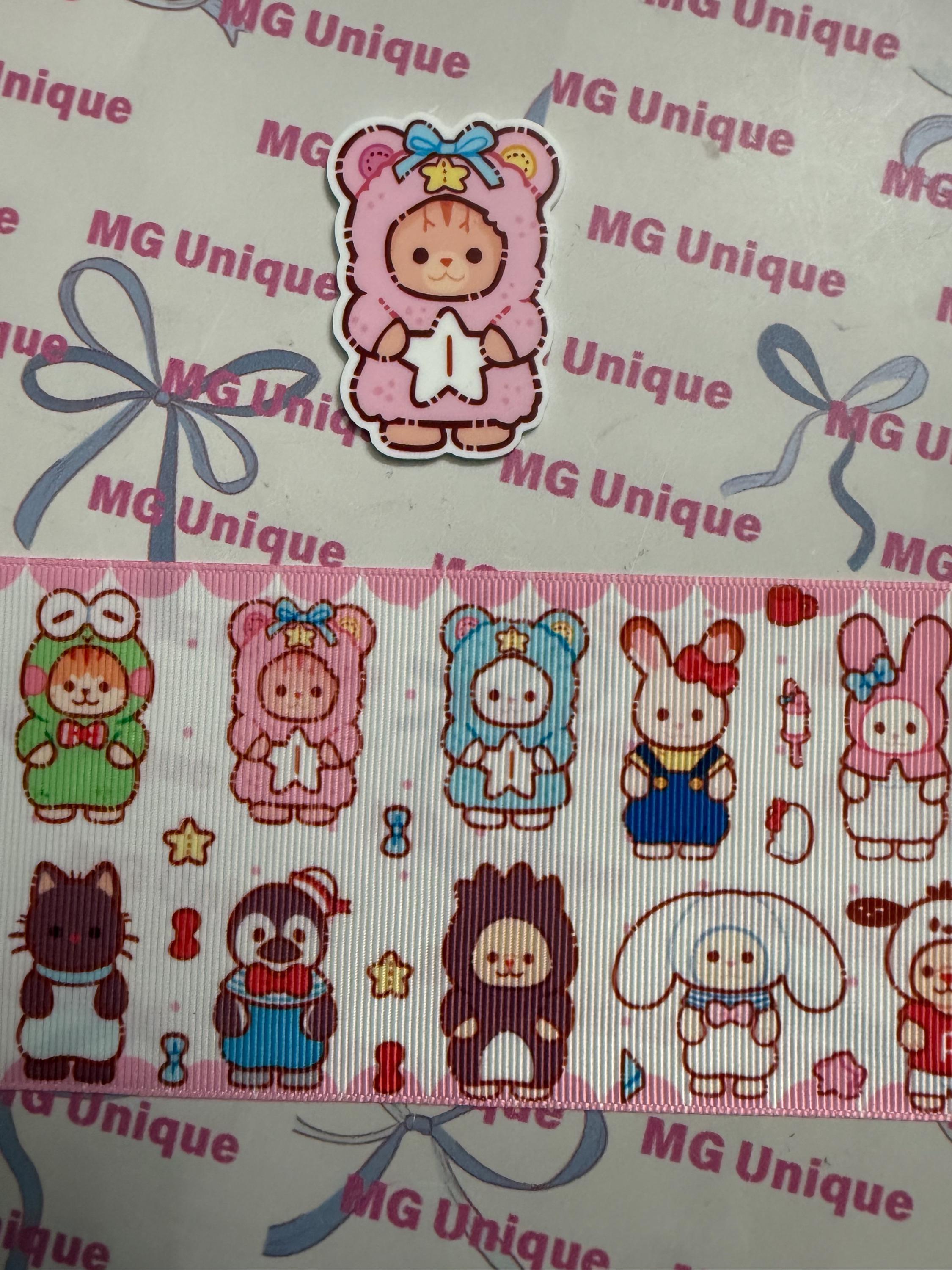 3” Character Ribbon With Resin - Etsy