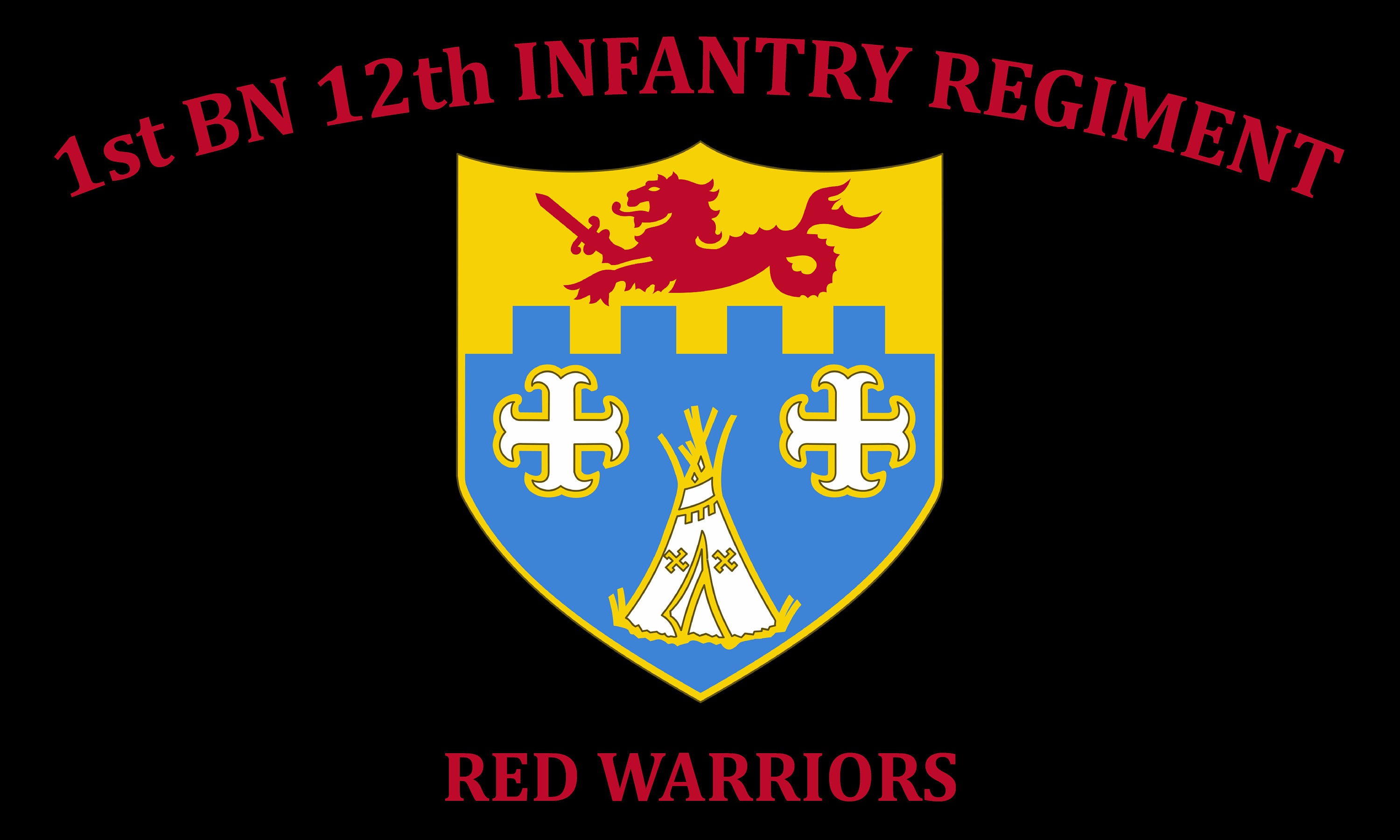 12th IN. Flags & Guidons Double Sided Red Warriors 3x5 - Etsy