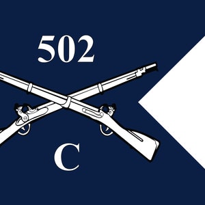 502nd IN. Flags & Guidons | Double Sided | Black Hearts | 3’x5’ and 20 ...