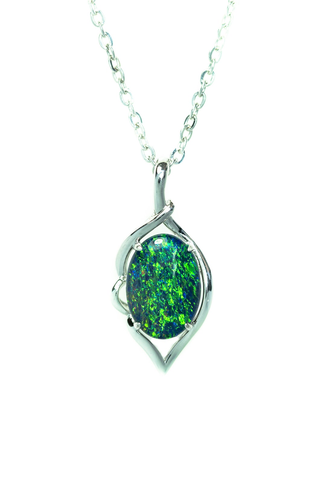 Australian Triplet Opal Necklace Genuine Fire Opal Triplet Necklace ...