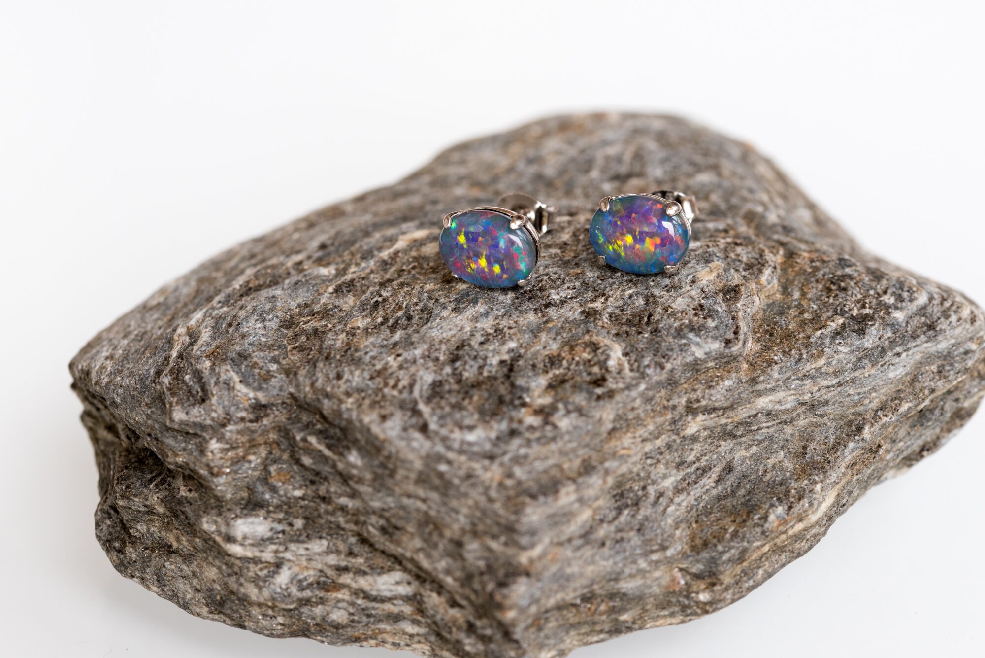 Australia Triplet Opal Earrings Genuine Australian Triplet - Etsy