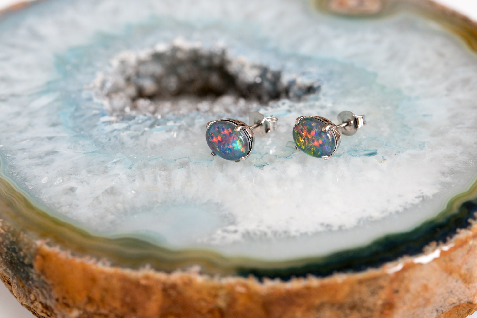 Australia Triplet Opal Earrings Genuine Australian Triplet - Etsy