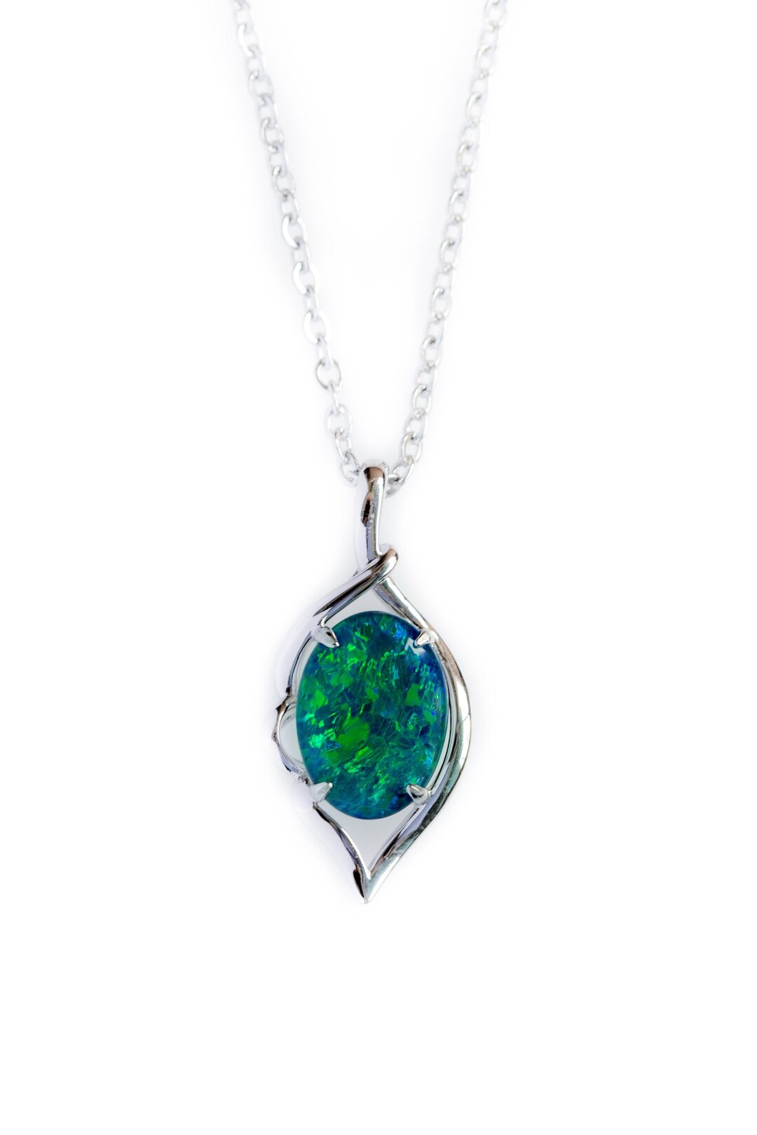 Australian Triplet Opal Necklace: Sterling Silver Pendant Jewelry ...