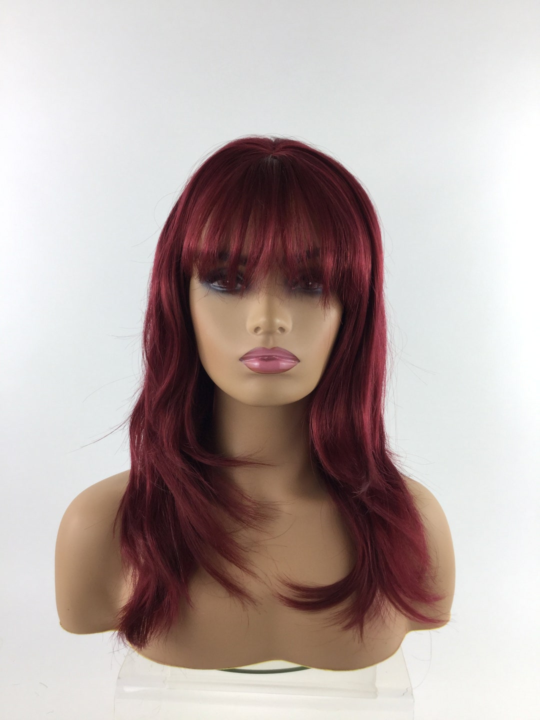 PREMIUM Quality Layered Burgundy Color Natural Fashion Wig - Alicia #39 ...