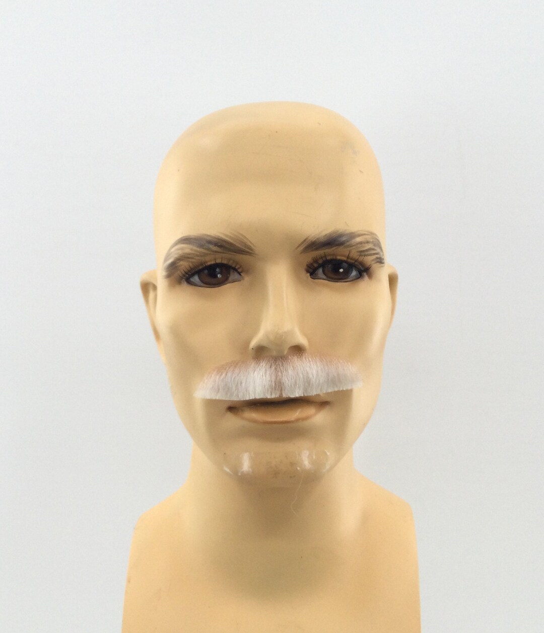 NEW Premium Quality Theatrical Lace-back Mustache Silver White Mustache ...
