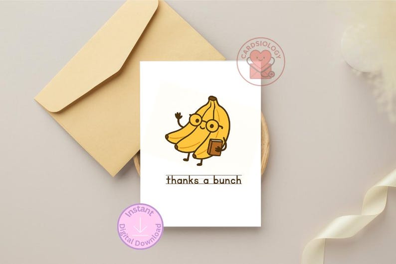 Thanks a Bunch | Printable Teacher Thank You Card | Appreciation Card ...