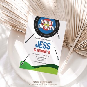 Archery Birthday Invitation , Outdoor Shooting Party Invite, Arrows ...