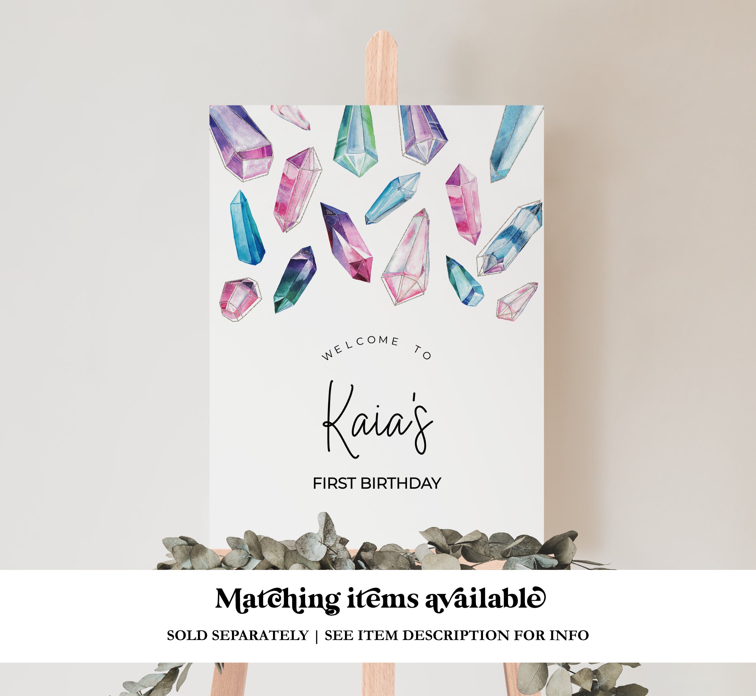 Gems Birthday Invitation, Crystal Party Invite, Gemstones Invite, Geode ...