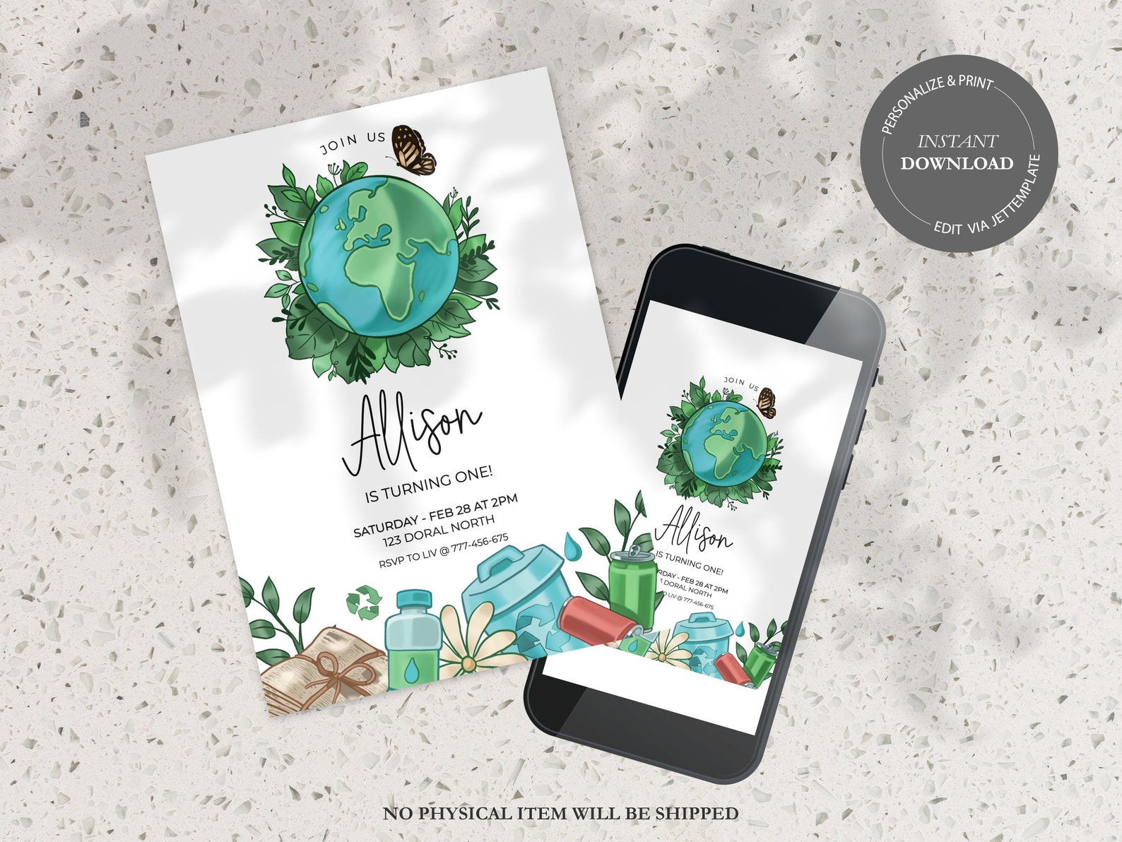 Earth Day Birthday Invitation, Earth Day Event, Earth Day Party, Earth ...