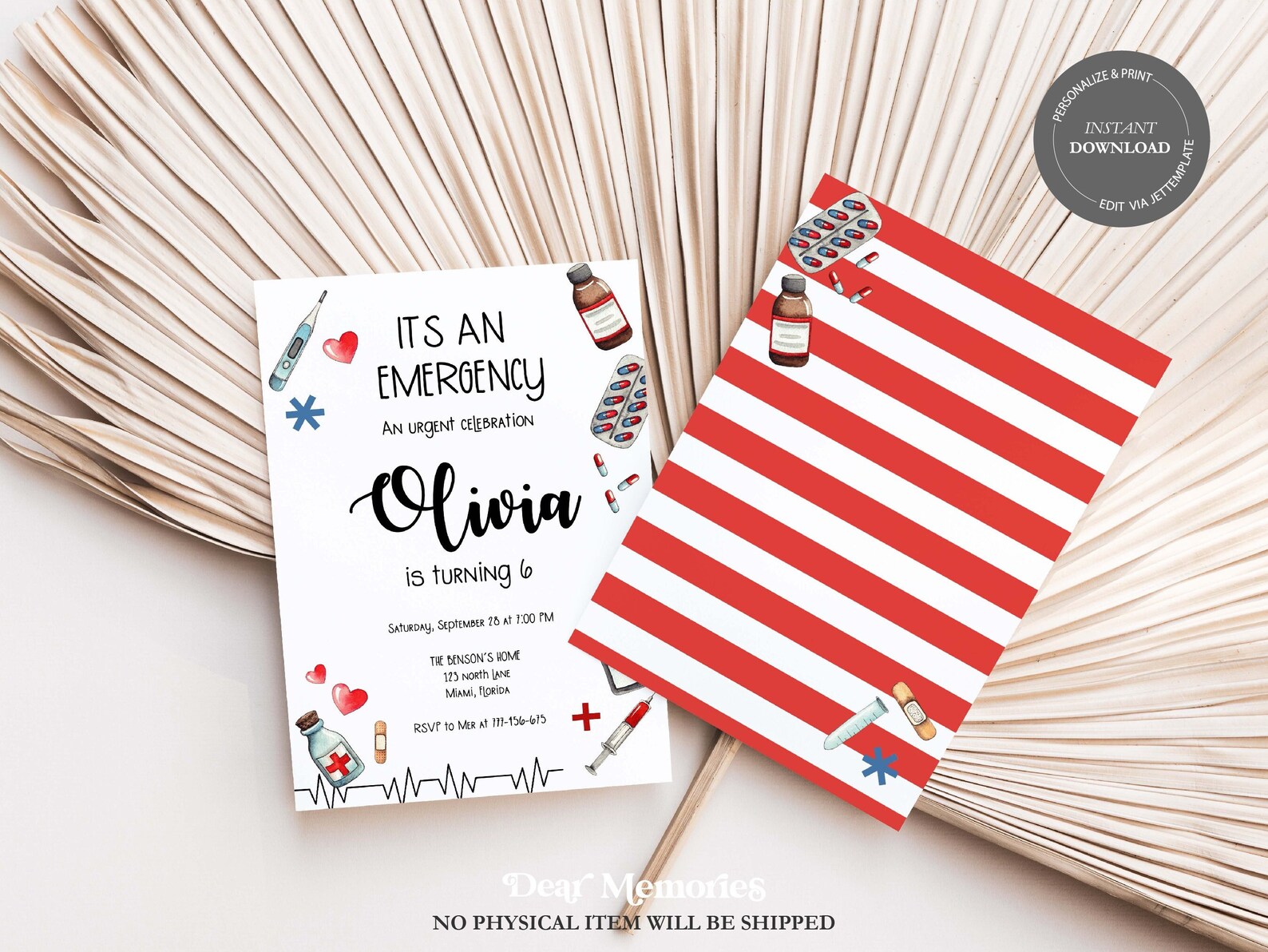 Medical Birthday Party Invitation Nurse Birthday Party - Etsy