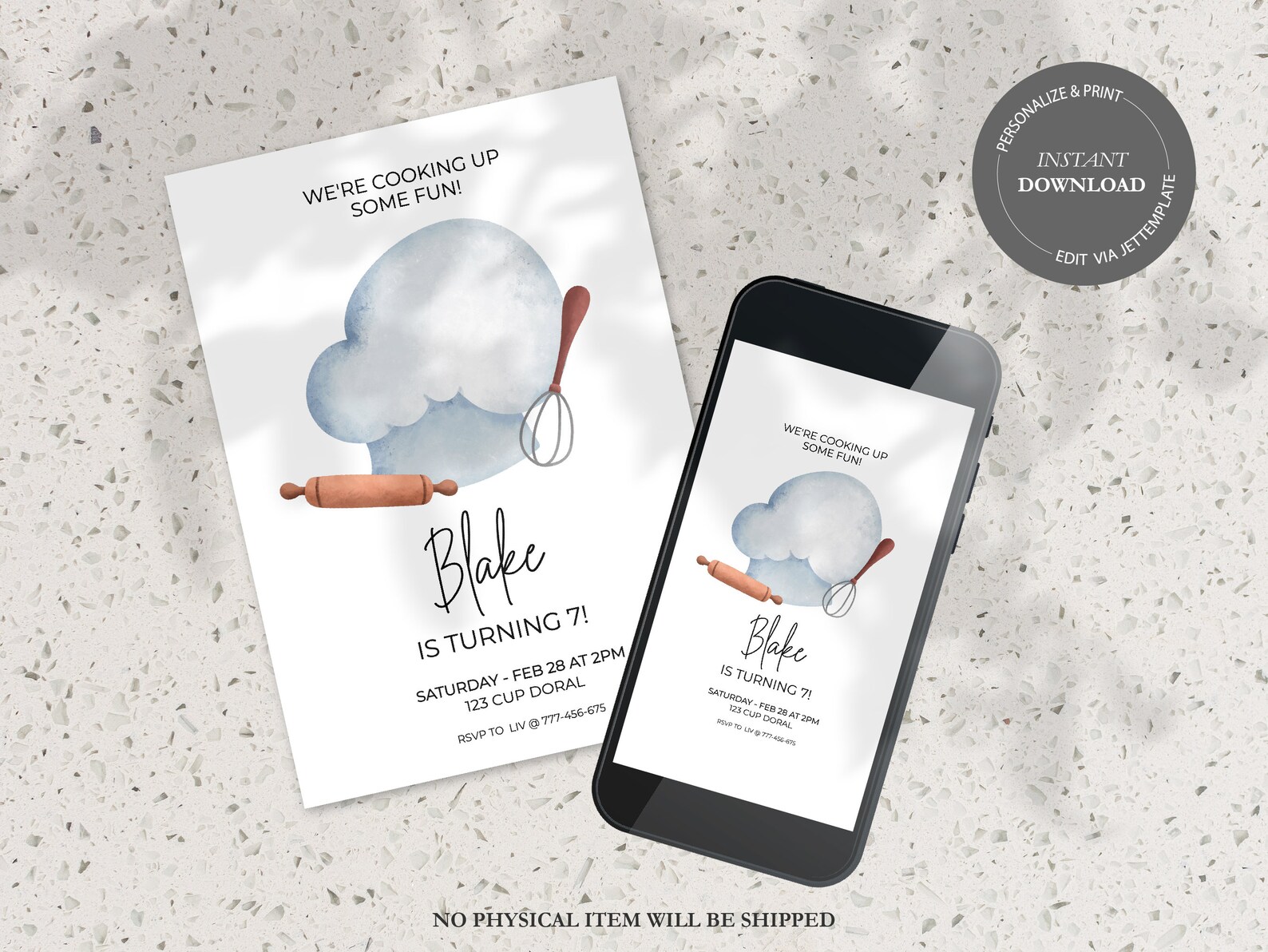 Chef Hat Birthday Party Invitation Cooking Party Birthday | Etsy