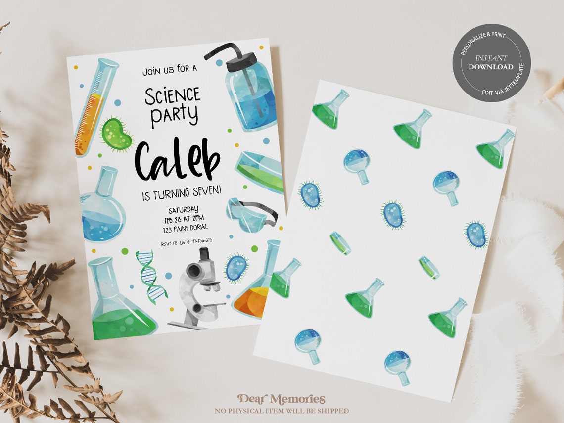Science Birthday Party Invitation Science Invitation Mad | Etsy