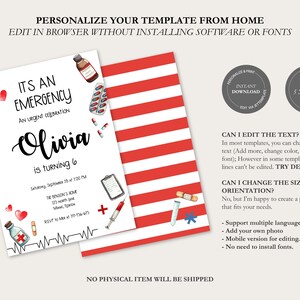 Medical Birthday Party Invitation, Nurse Birthday Party, Doctor Party ...