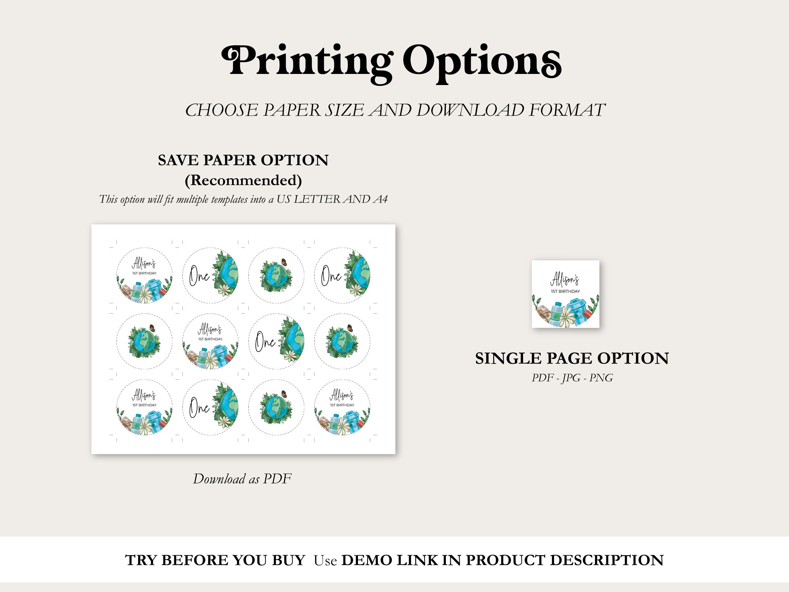 Earth Day Birthday Cupcake Toppers, Earth Day Party Decorations, Earth ...