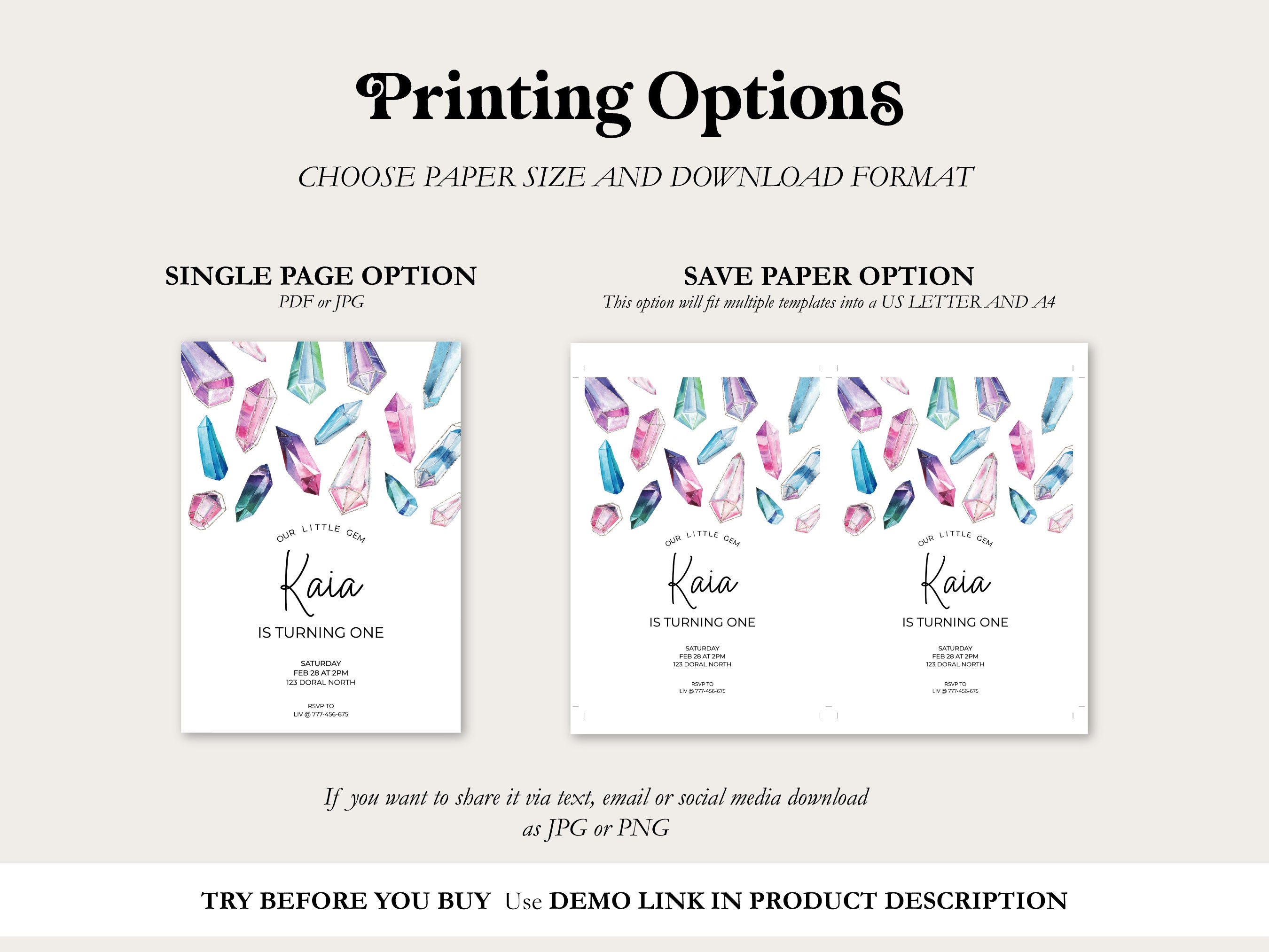 Crystal Birthday Party, Gems Birthday Bundle Set, Crystal Party Package ...